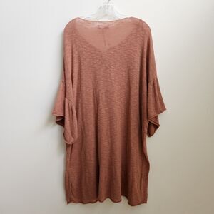 Zara | Dresses | Zara Knit Dress Womens M Cognac Lace Up Mini Tunic ...